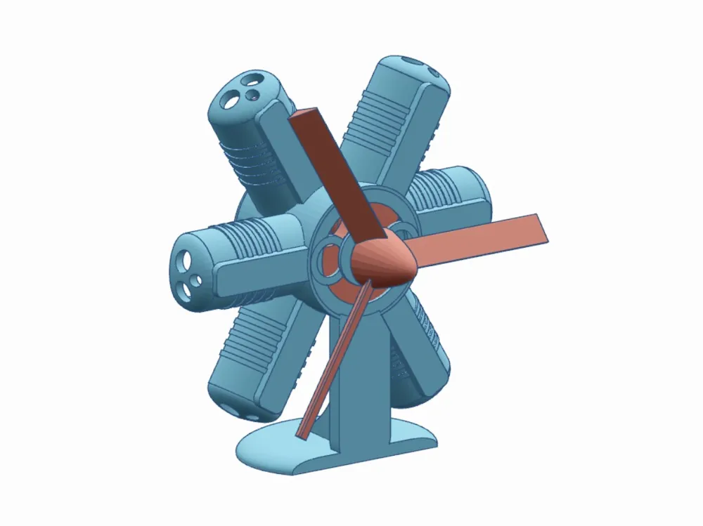 Double Row Radial Engine by Bootjevaarder - MakerWorld