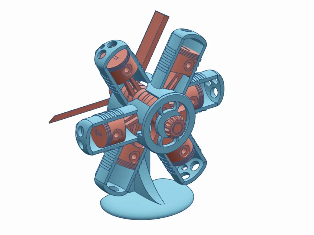 Double Row Radial Engine by Bootjevaarder - MakerWorld