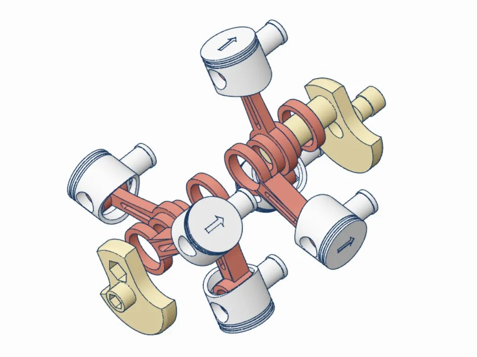 Double Row Radial Engine by Bootjevaarder - MakerWorld