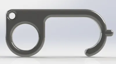 Hygienic hook - door opener - button press - Free 3D Print Model ...