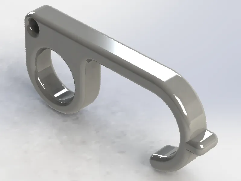 Hygienic hook - door opener - button press - Free 3D Print Model ...