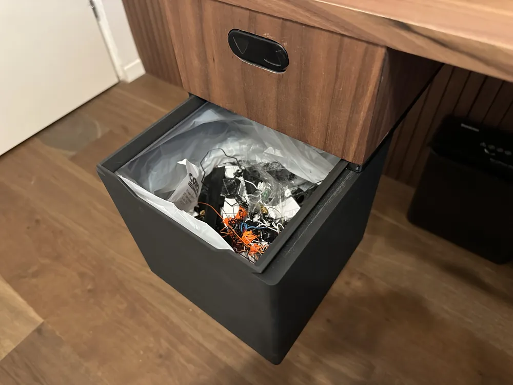 Simple Sliding Under Desk Trash Can - Free 3D Print Model - MakerWorld