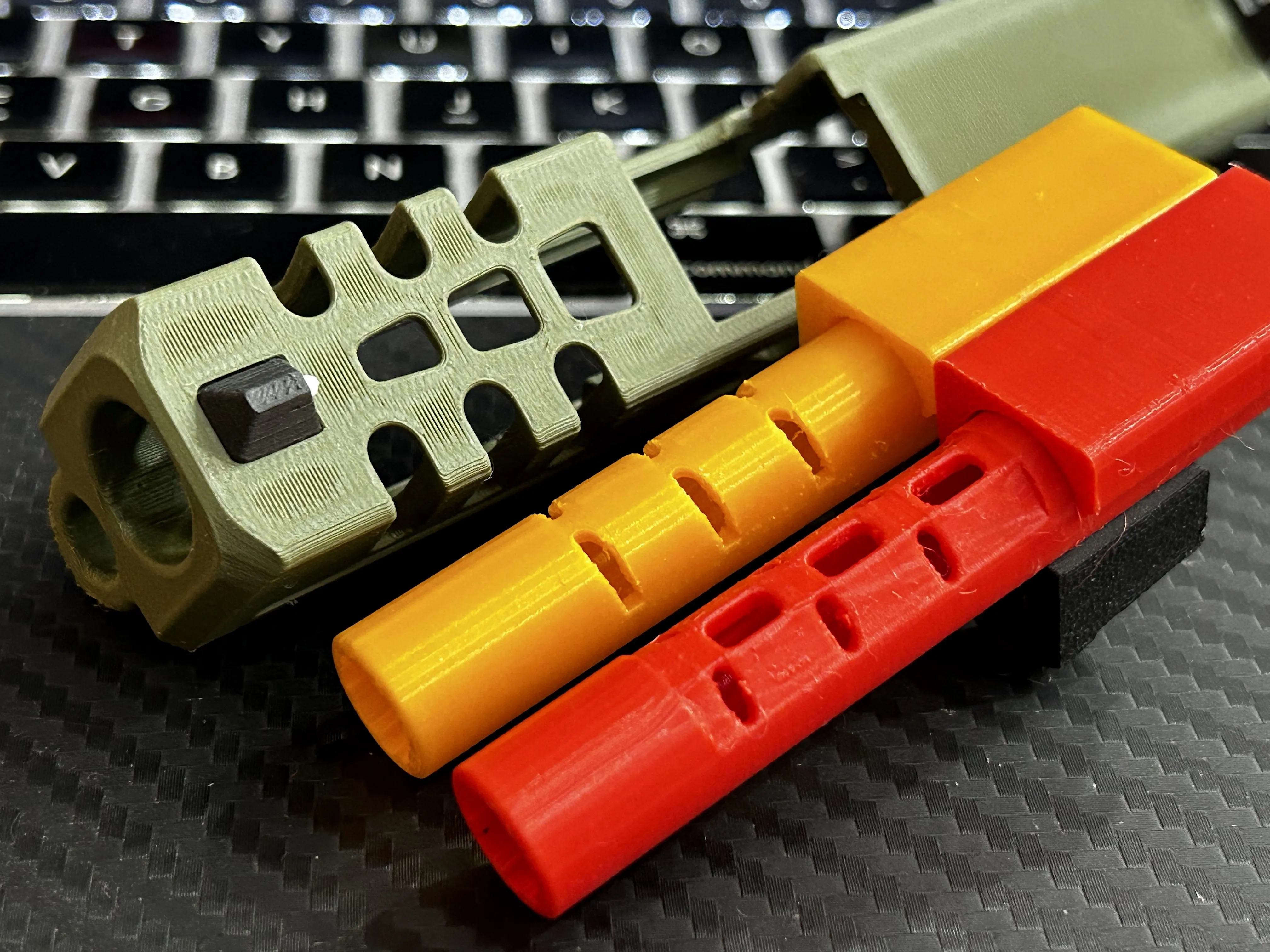 Assorted barrel ports for subcompact prop pistol by iczfirz - MakerWorld