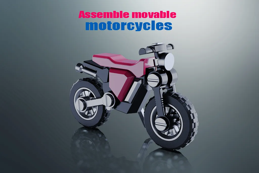 Building blocks to assemble motorcycles 拼装摩托车 by 上进的up主 - MakerWorld