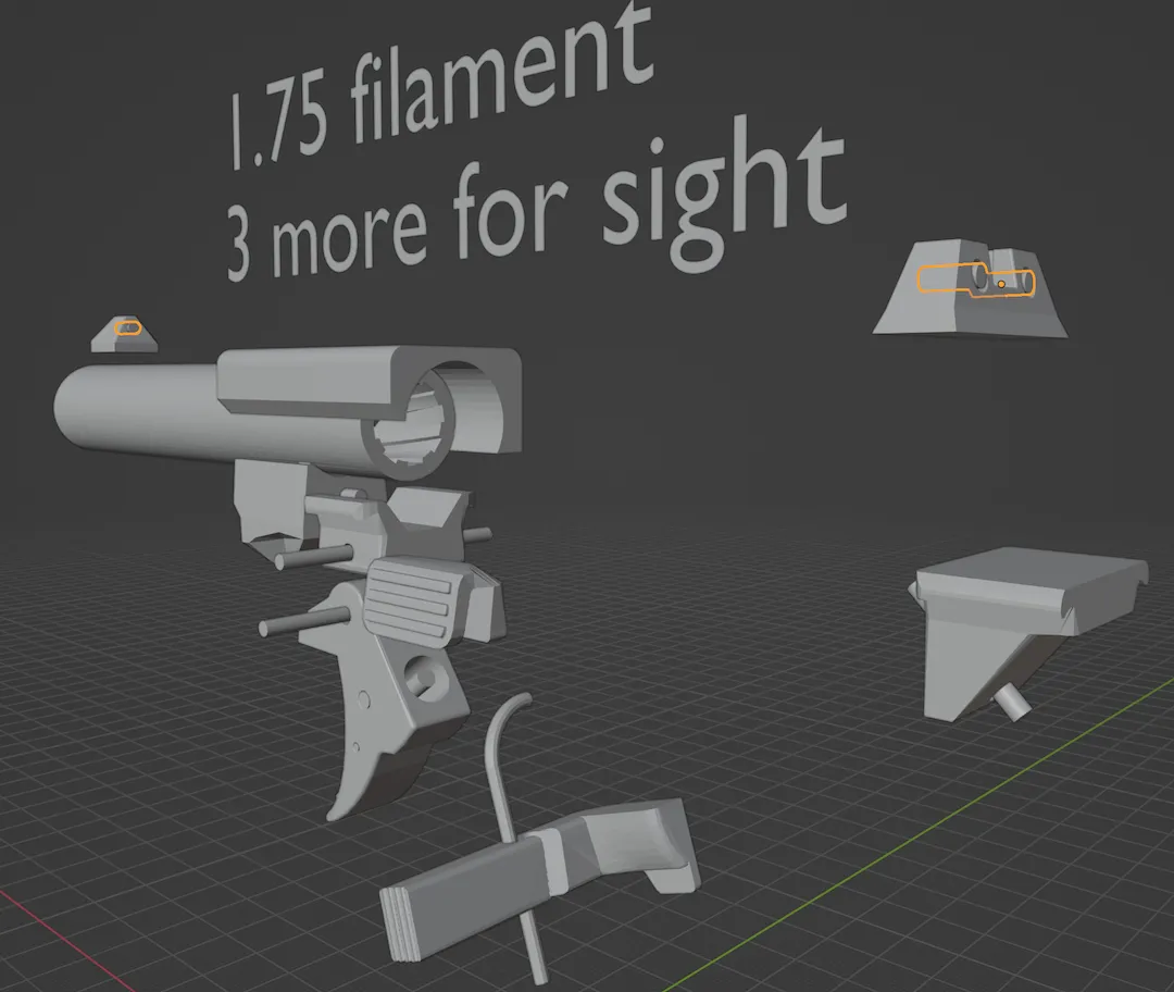 Standard props pistol, slide & barrel upgradeable - Free 3D Print Model ...