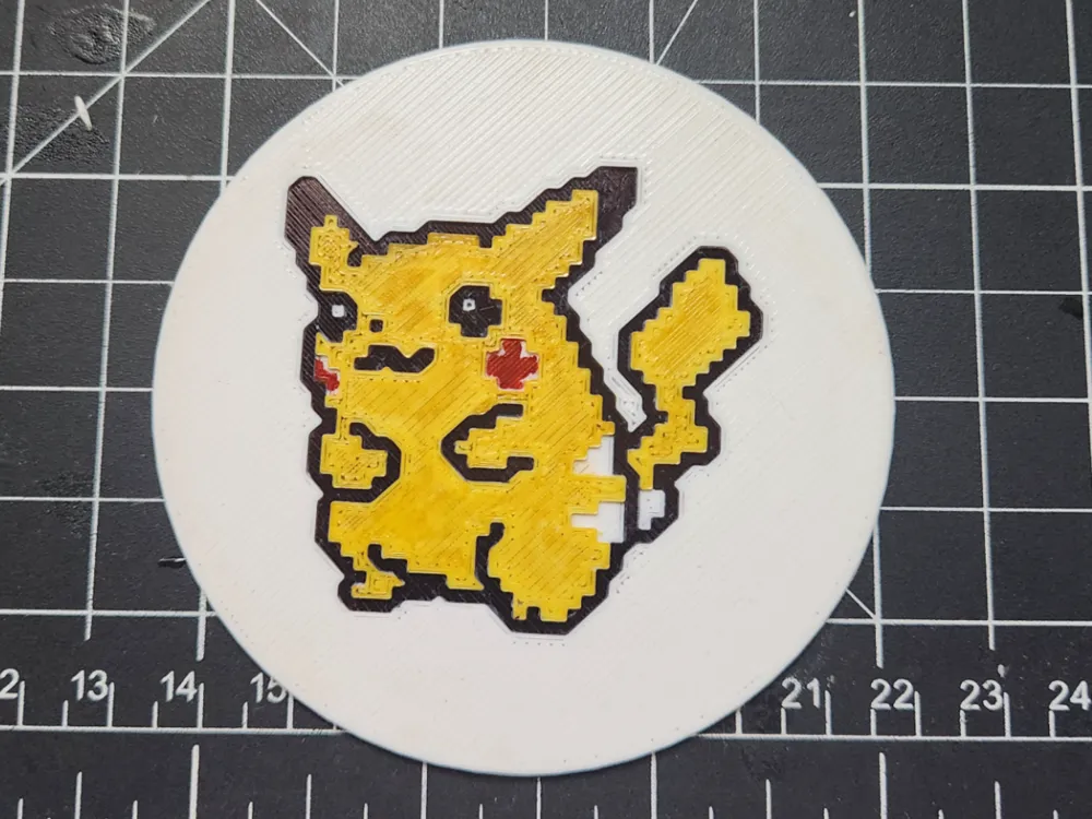 Pixel Pikachu Coaster by kimsk - MakerWorld