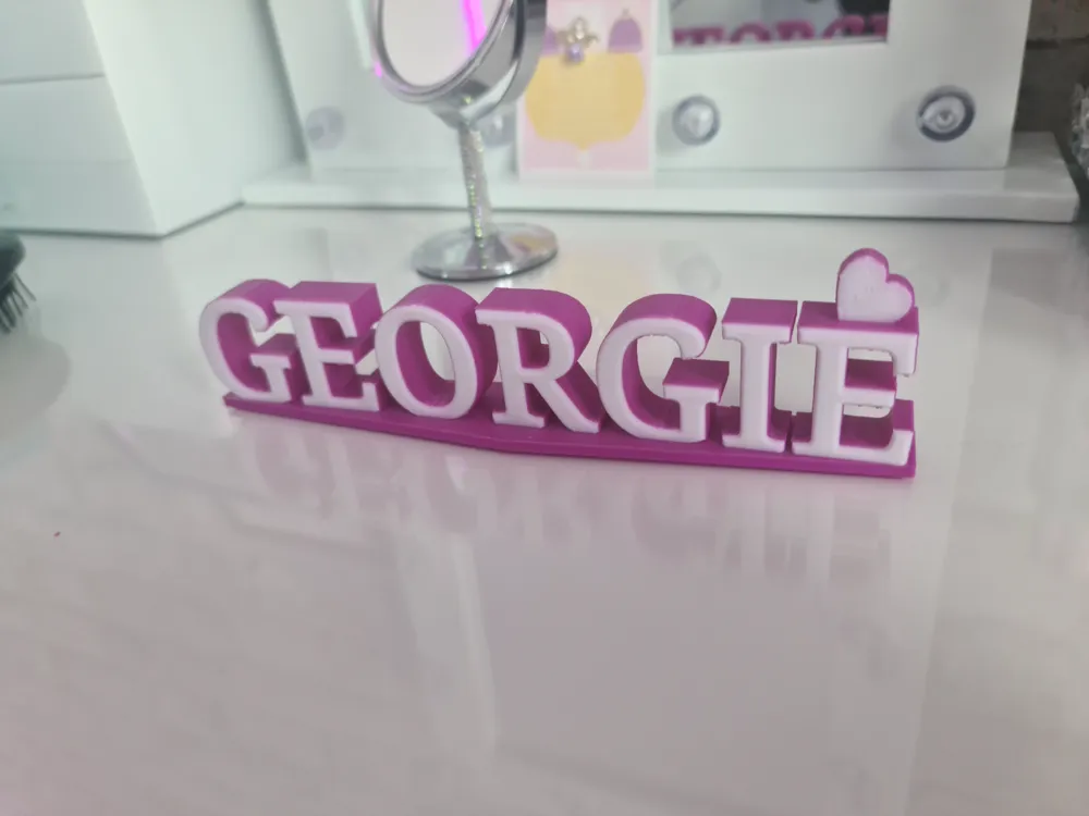 georgie desk name plaque by Jamie EastMakerWorld: Download Free 3D Models
