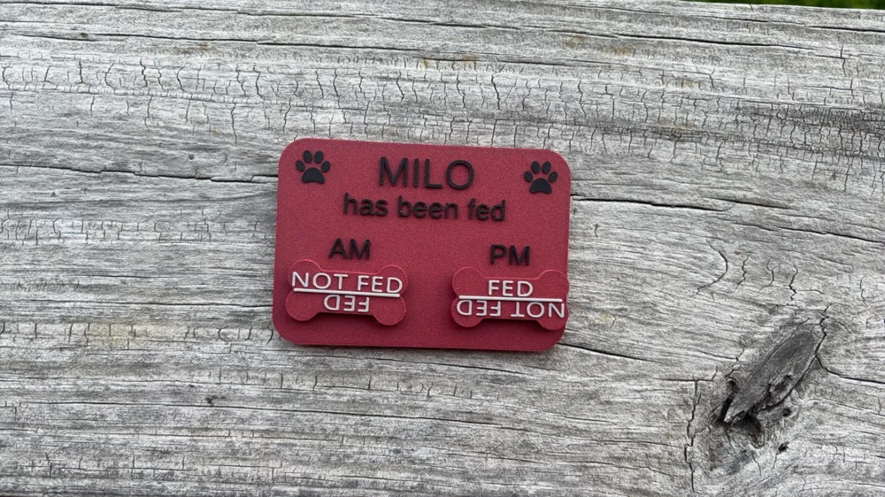 Customizable Pet Fed Reminder Fridge Magnet by DunceTree - MakerWorld