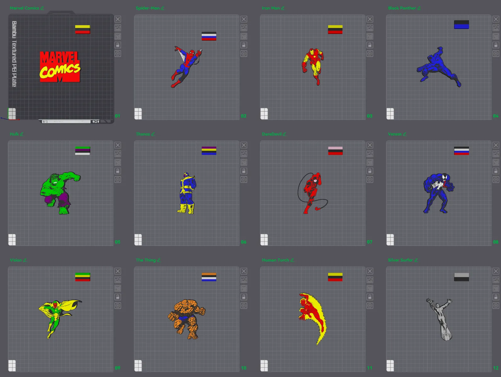 Retro Marvel 70s Magnet Set - Free 3D Print Model - MakerWorld