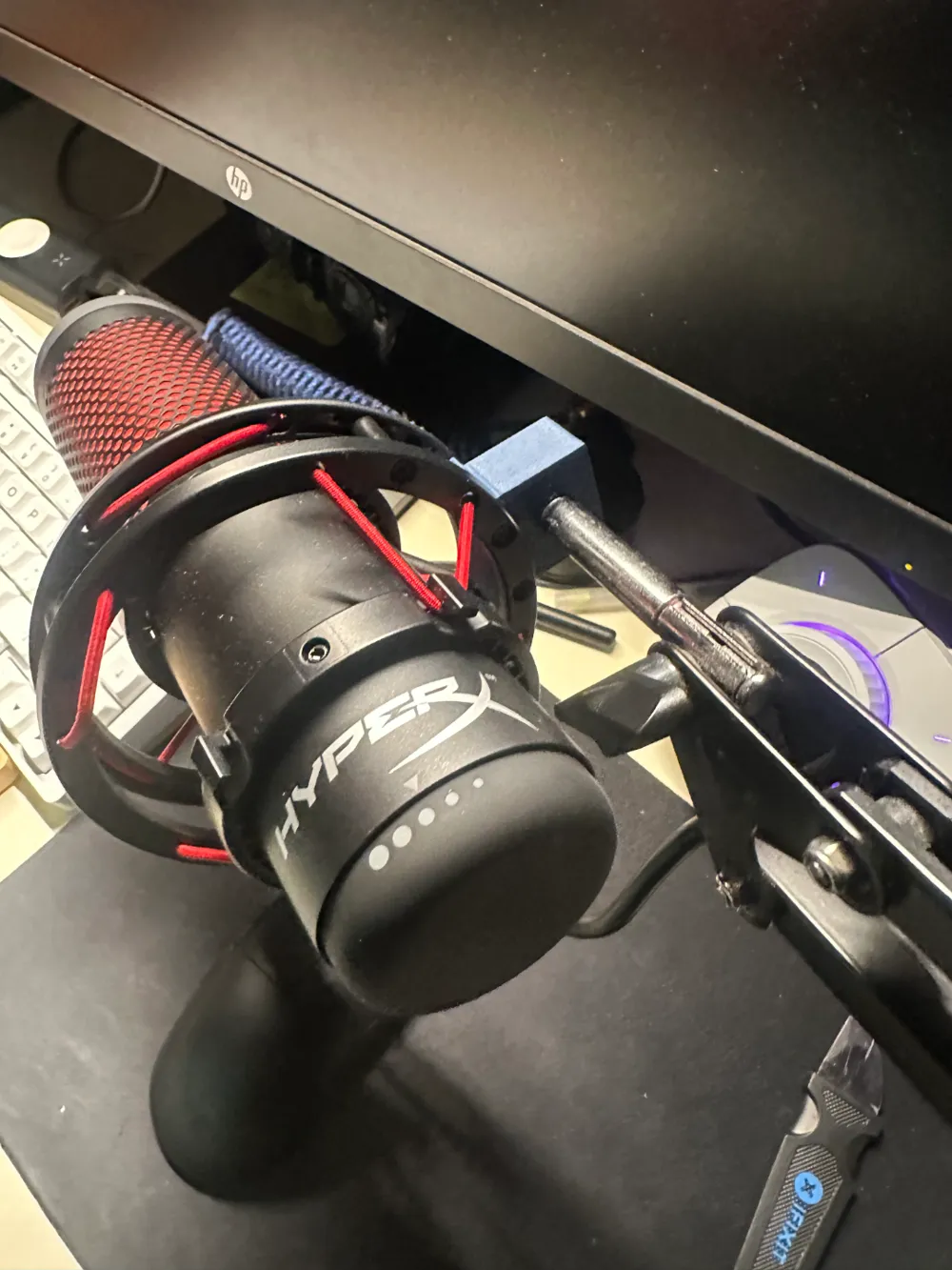 HyperX Quadcast Boom Arm Mount (3/8ths or 1/4) - Free 3D Print Model ...