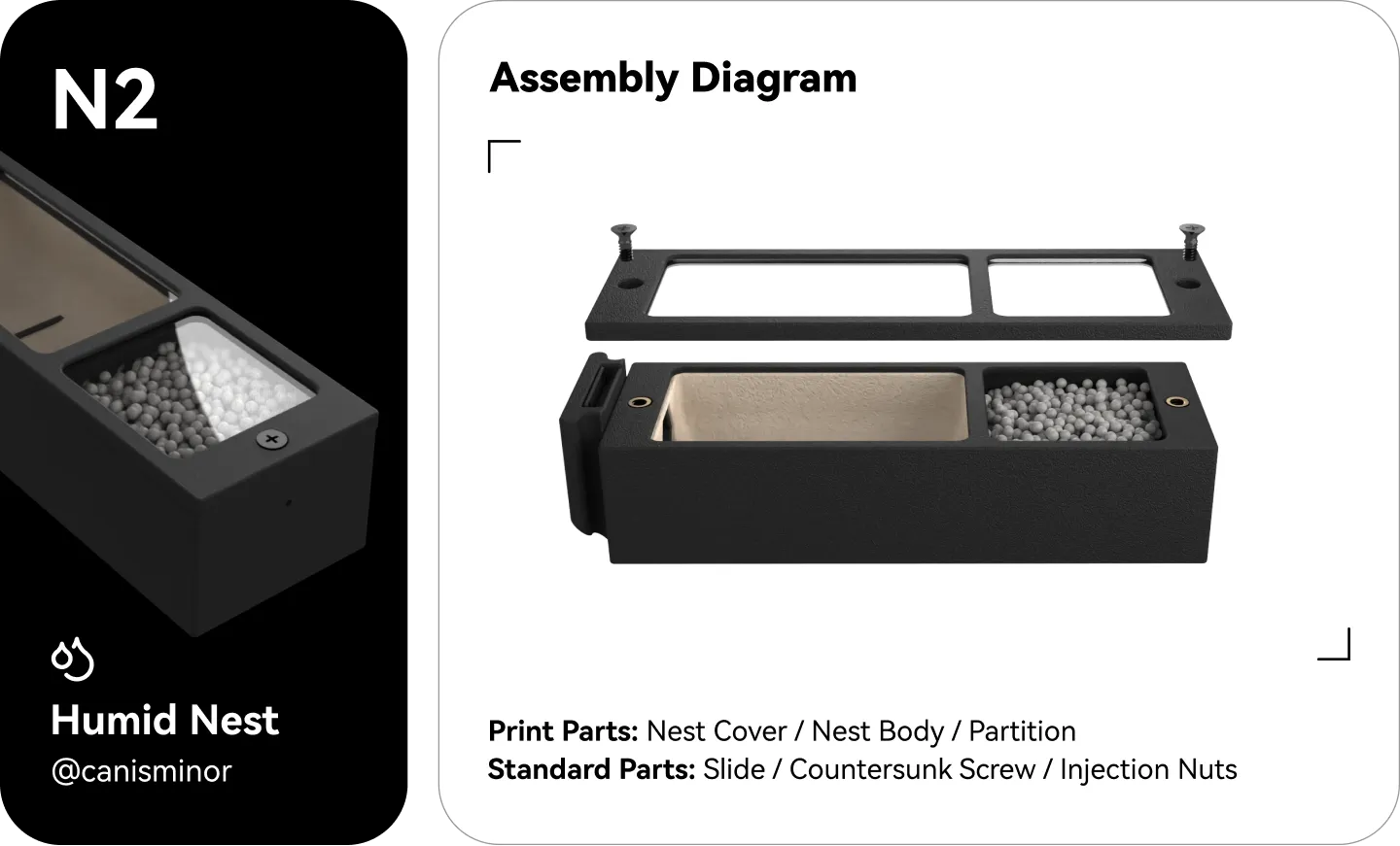 Slide Ant Nest - N2 (Humid Nest) by CanisMinor MakerWorld: Download Free 3D Models