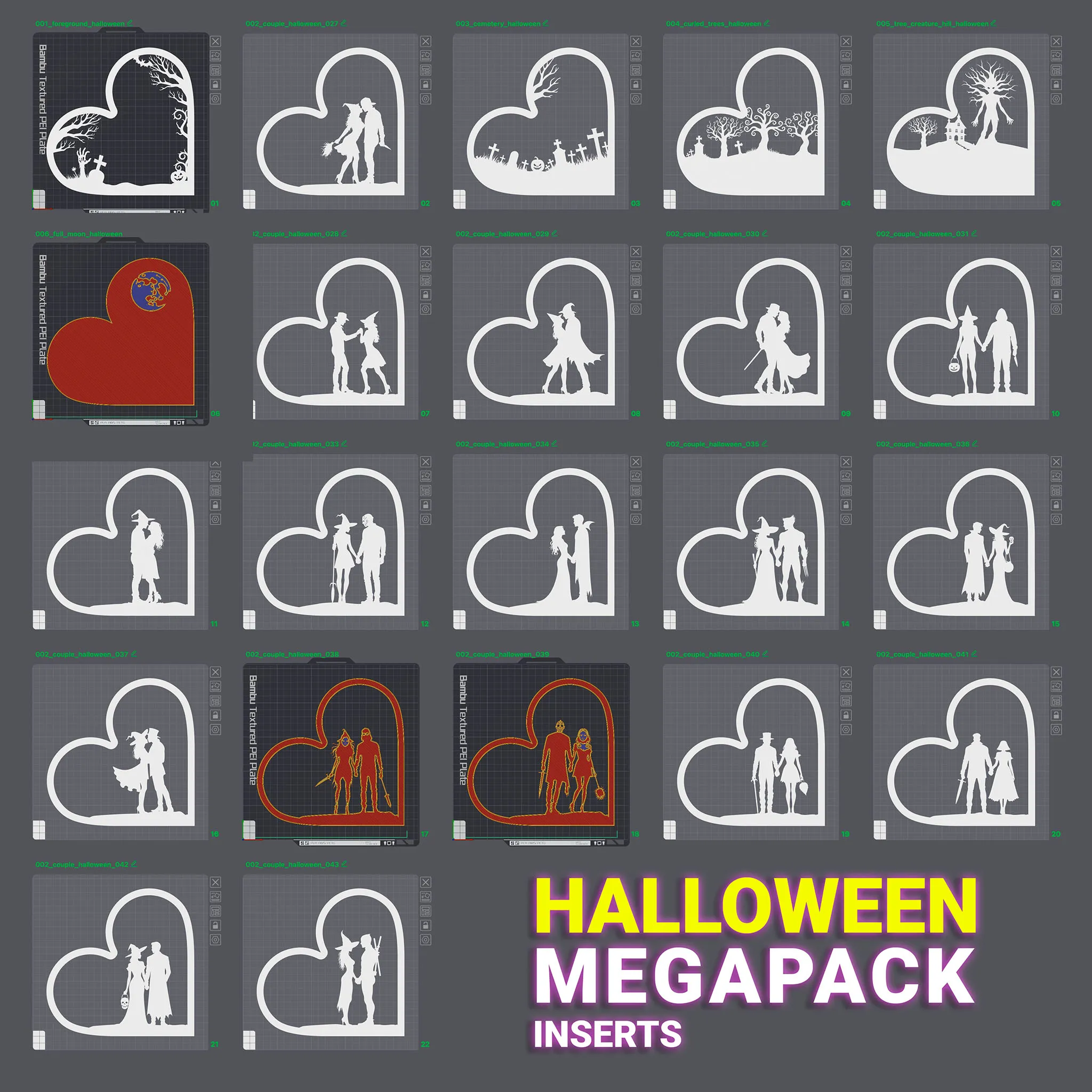 Halloween Megapack Inserts Shadowbox by TechNerd - MakerWorld