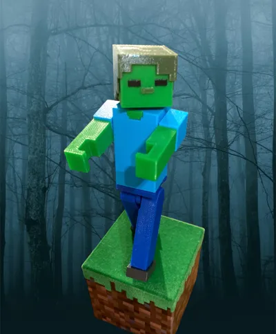 Minecraft Zombie movable toy figurine by Rott3D - MakerWorld