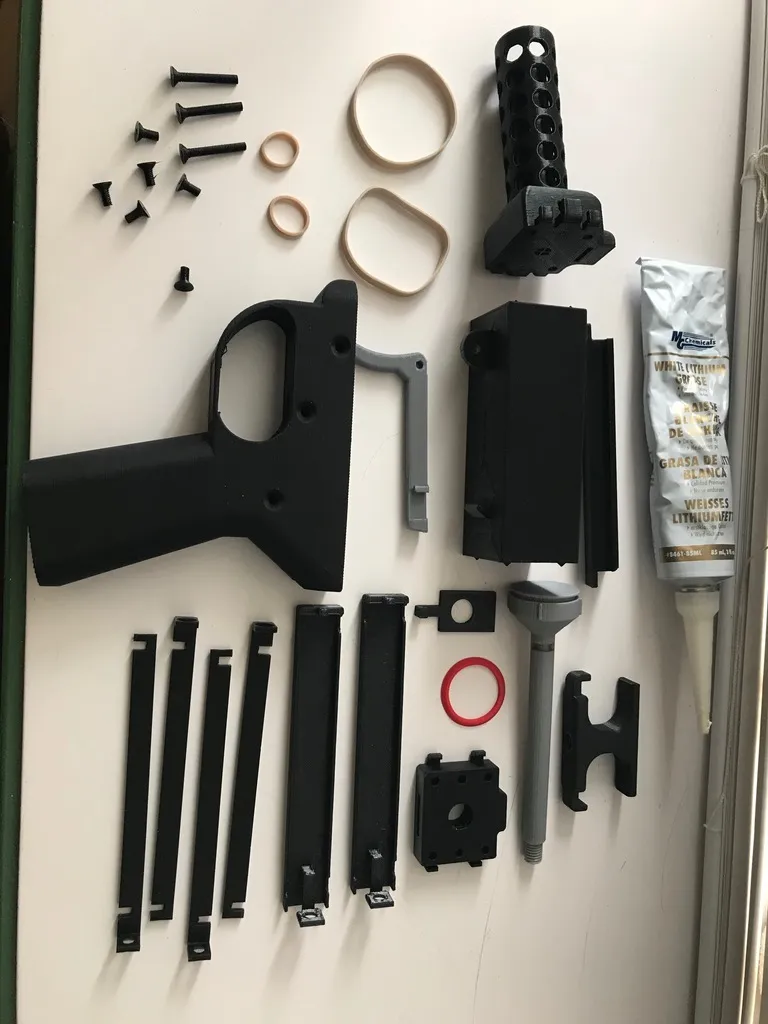 Nerf compatible gun powered by rubber bands - Free 3D Print Model ...