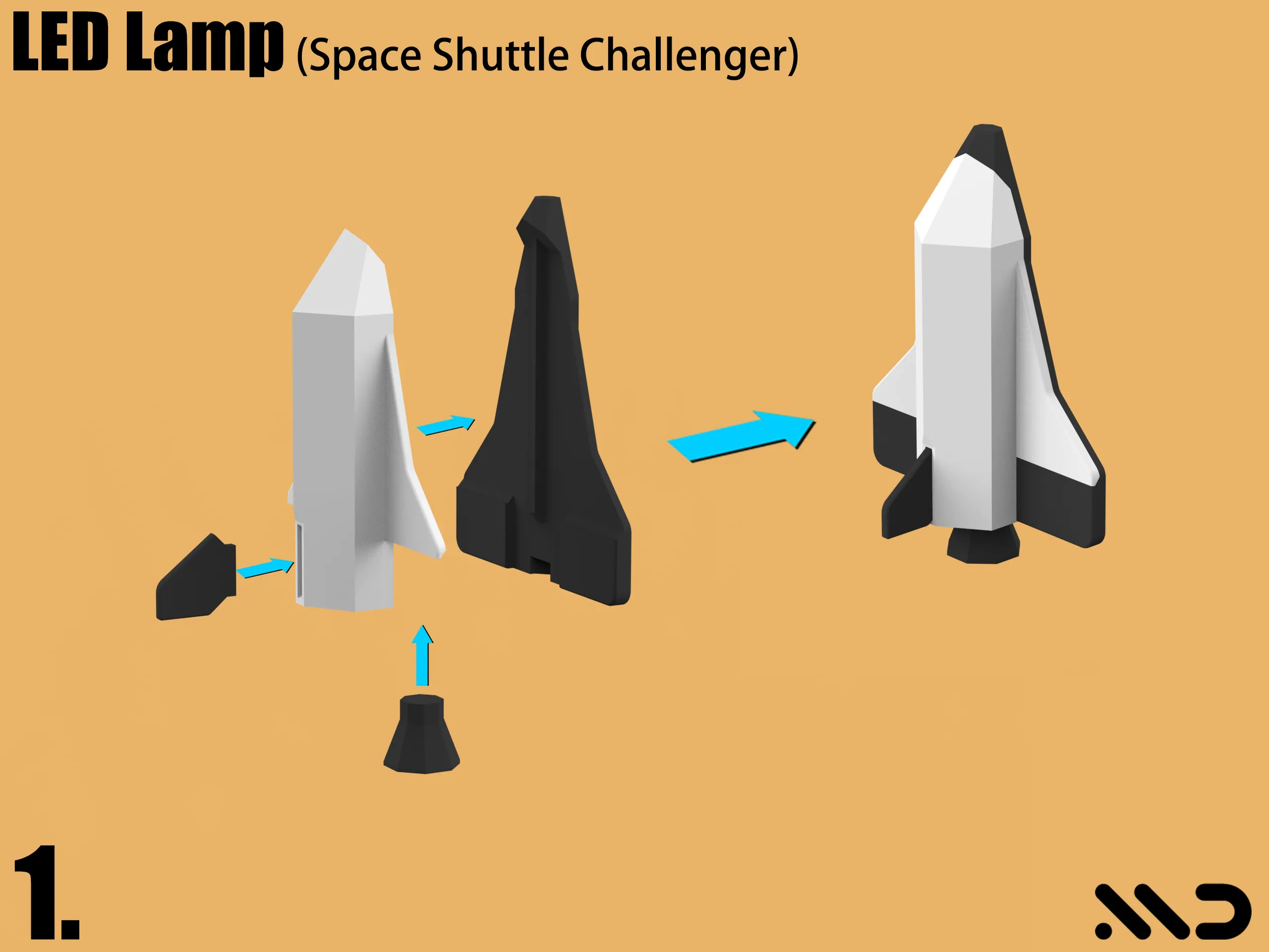 LED Lamp (Space Shuttle Challenger) by 董老爺 MakerWorld: Download Free 3D ...