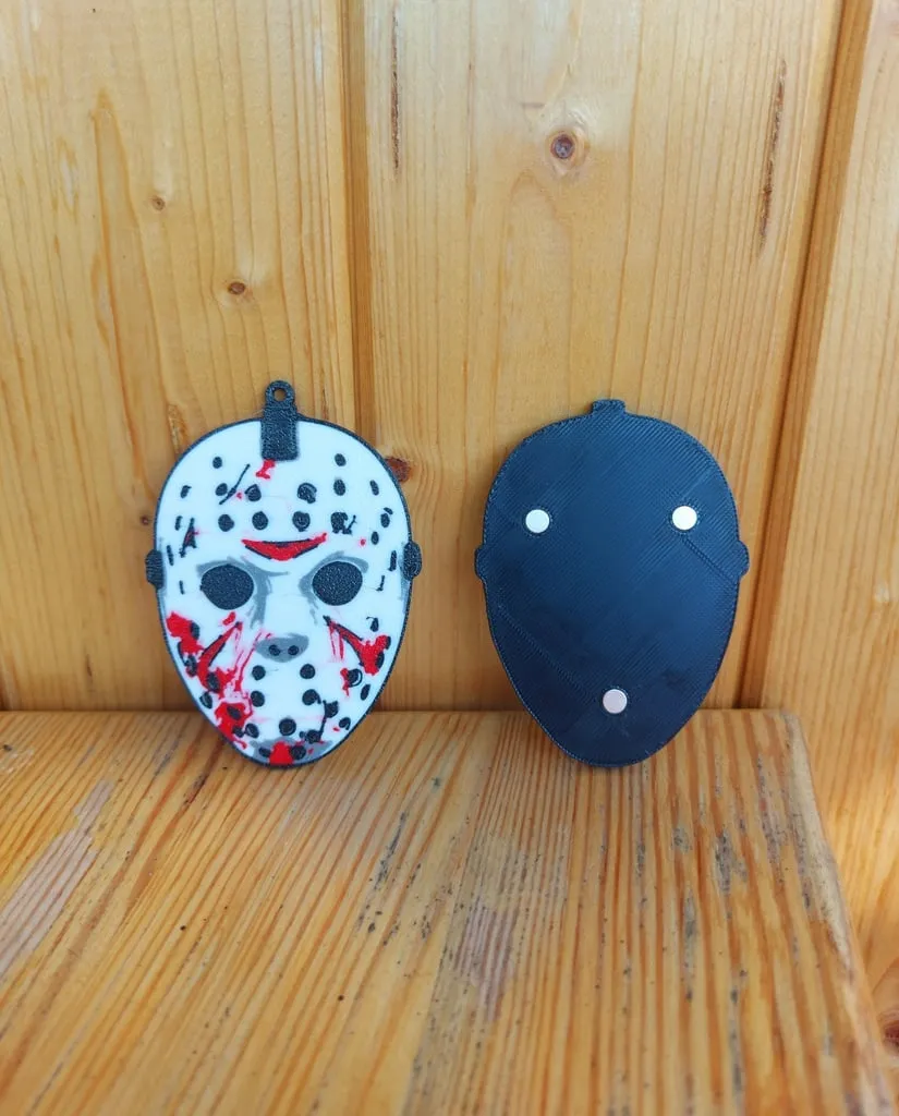 Jason's mask Fridge Magnet and keychain by Kutnohormac - MakerWorld