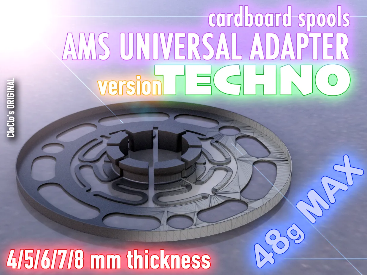 AMS Cardboard spools UNIVERSAL ADAPTER V4.0 - Free 3D Print Model ...