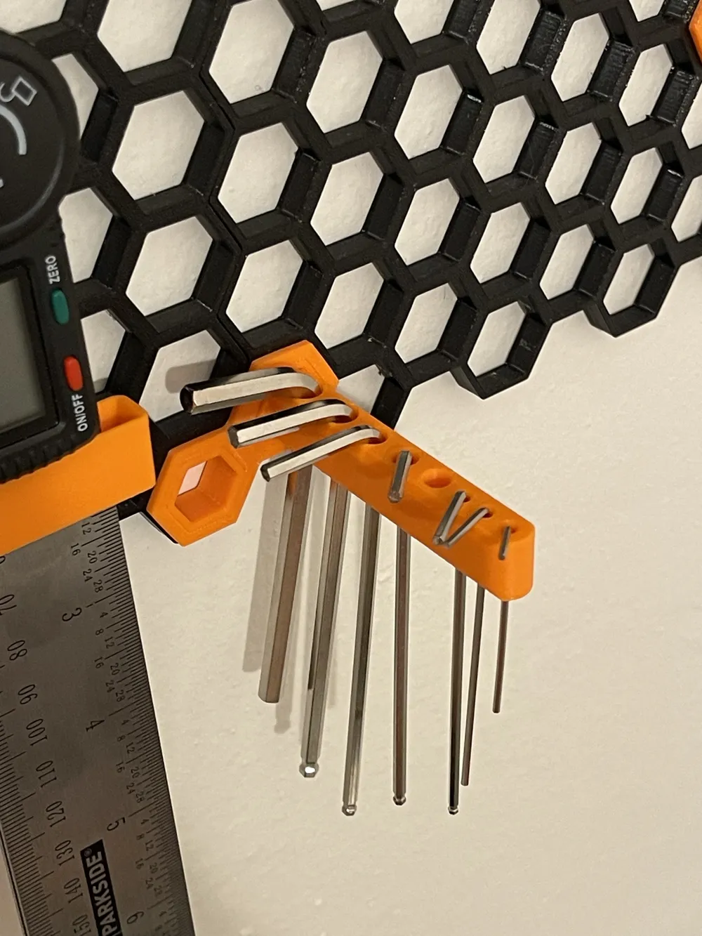 HSW Allen Hex Key Wrench holder for Honeycomb Wall Remixed by race85com - MakerWorld
