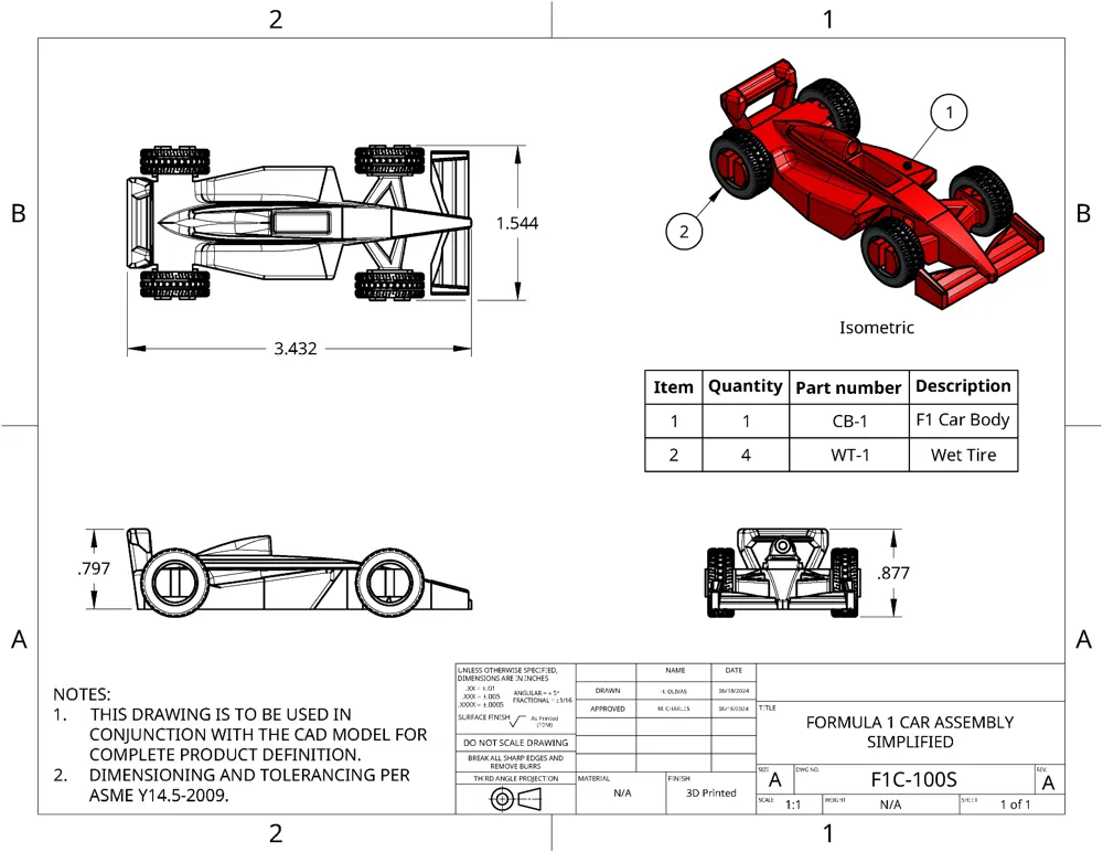 F1 Car (Simplified) by H. Olivas - MakerWorld