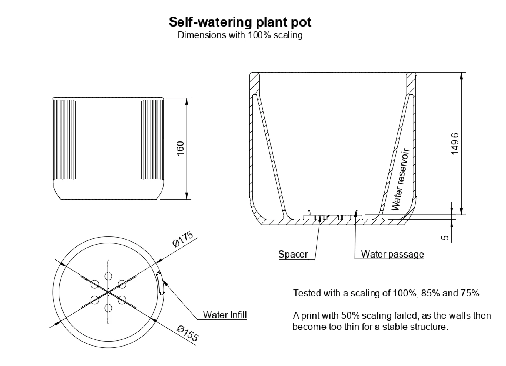 Self-watering plant pot with a narrow design by janpuddi MakerWorld ...