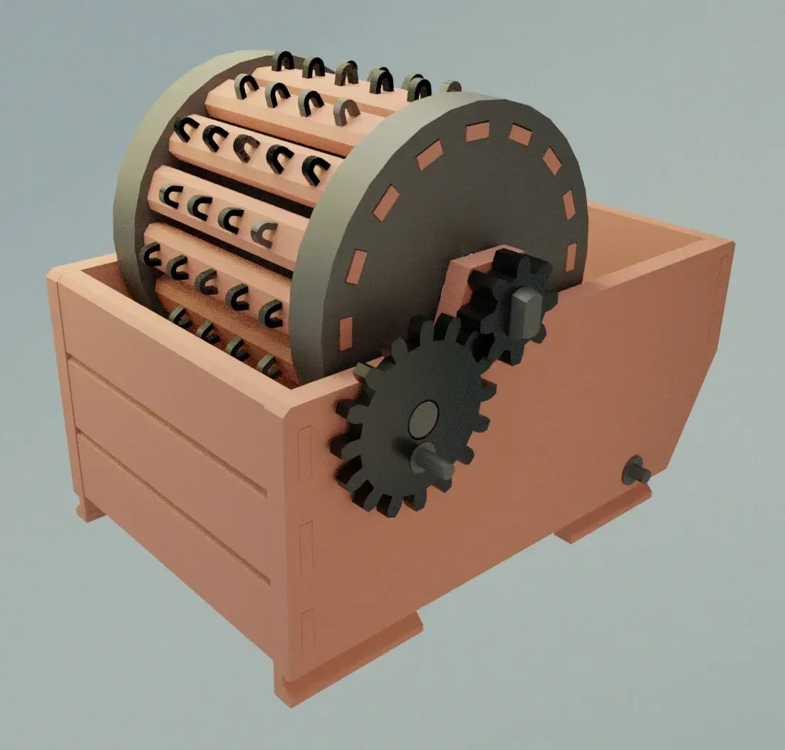 Threshing machine principle machine - Free 3D Print Model - MakerWorld
