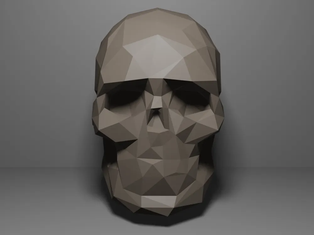 low poly skull by yak3times MakerWorld: Download Free 3D Models