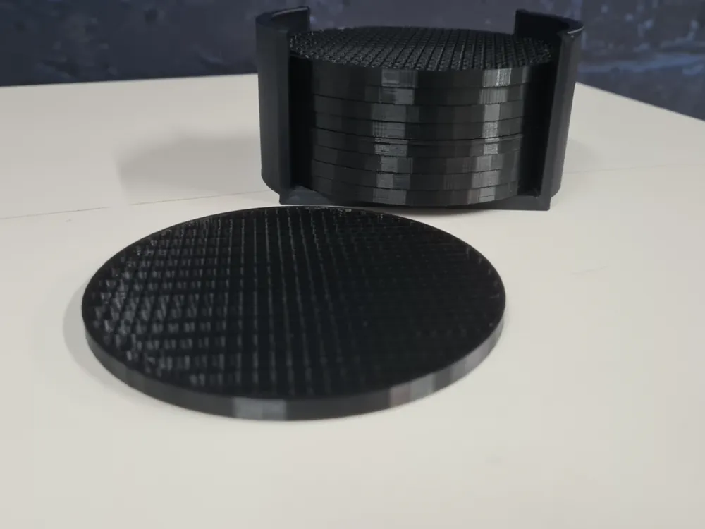 Round Coaster with holder for 9 pieces - Free 3D Print Model - MakerWorld