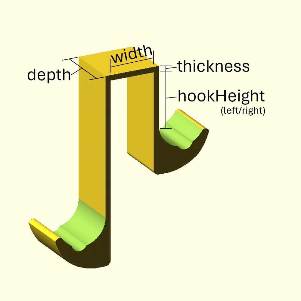 customizable double-sided hook by twirb - MakerWorld