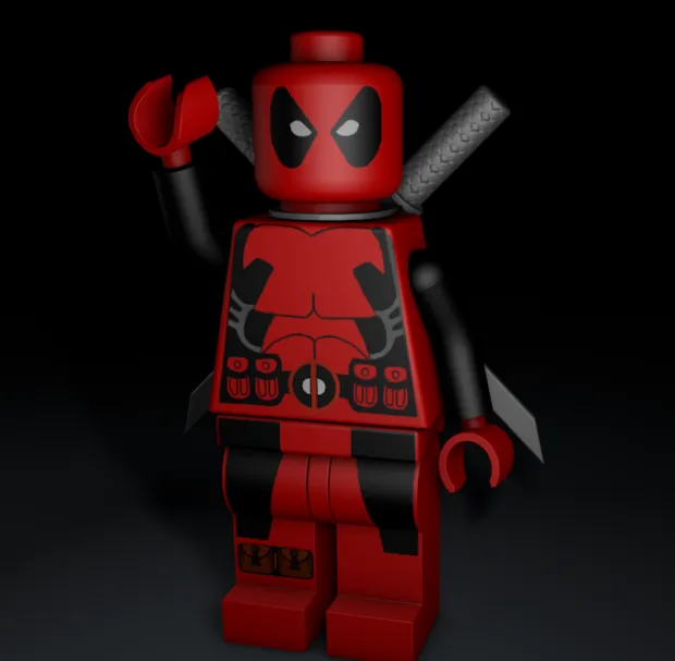 (Kinda) Brick Deadpool by Hightide_1984 - MakerWorld