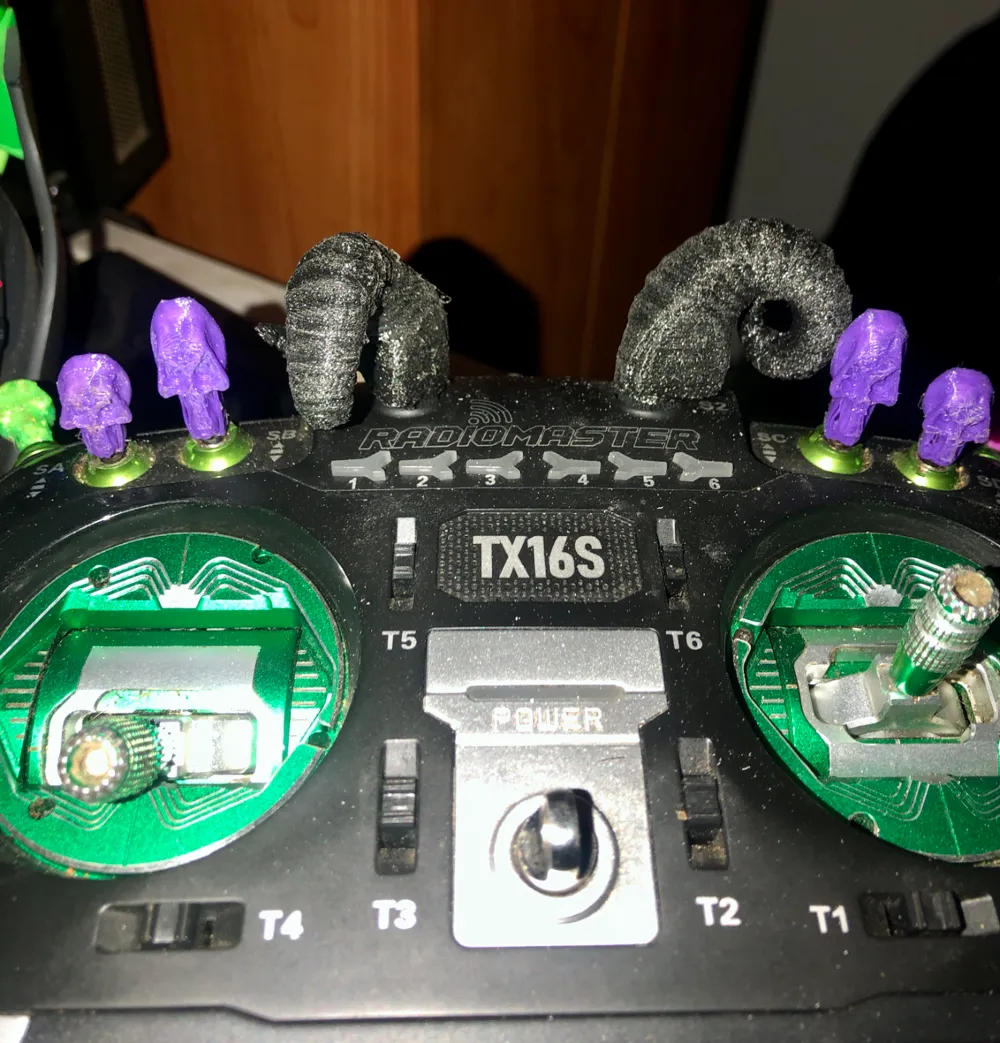 Radiomaster tx16s s1 knob ram horns by FPV FLY - MakerWorld