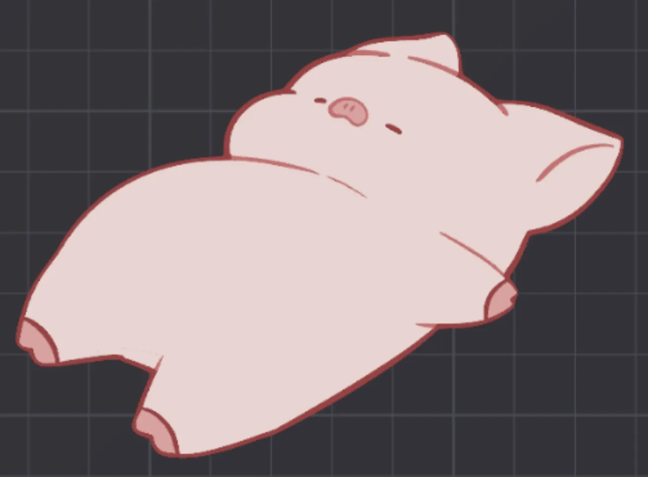 Lay Flat Keychain - Pig by Caster MakerWorld: Download Free 3D Models