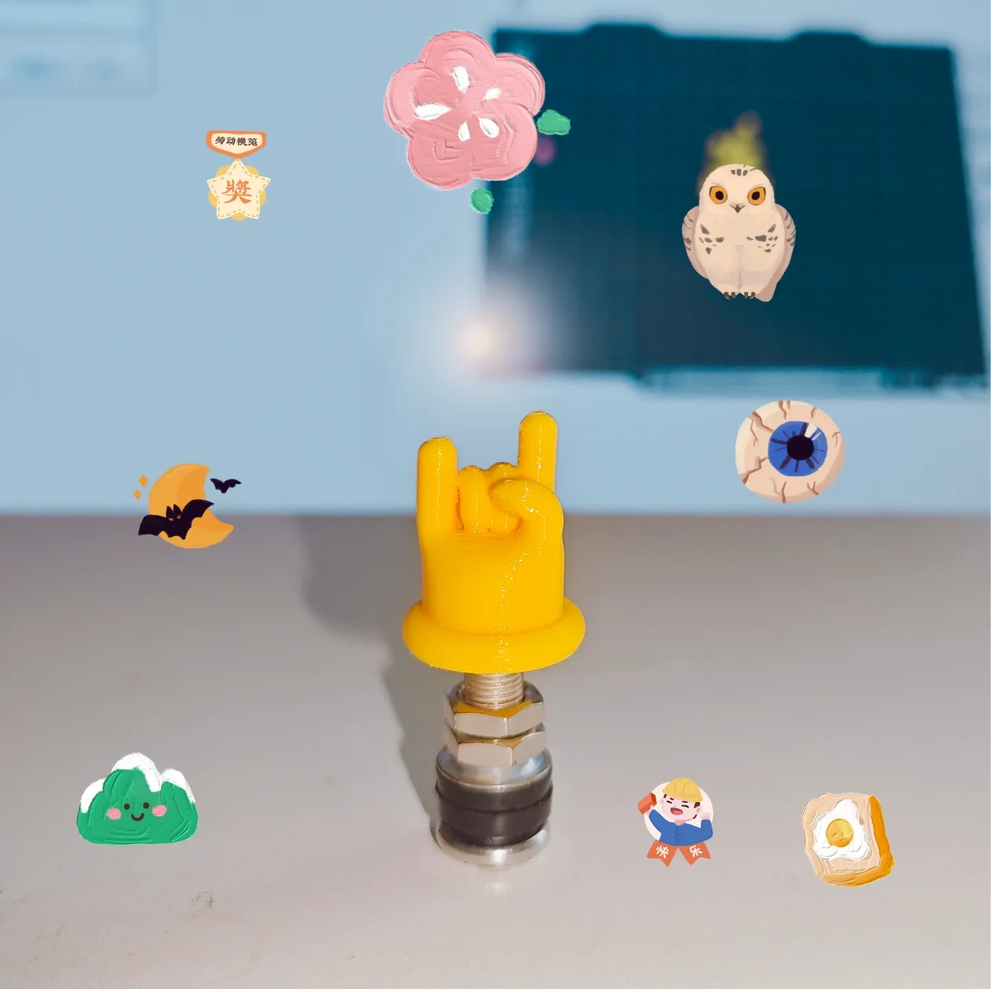 Xiaomi Valve Stem (Rock & Roll Finger Adapter Version 1) by PET塑钢线永不为奴 ...