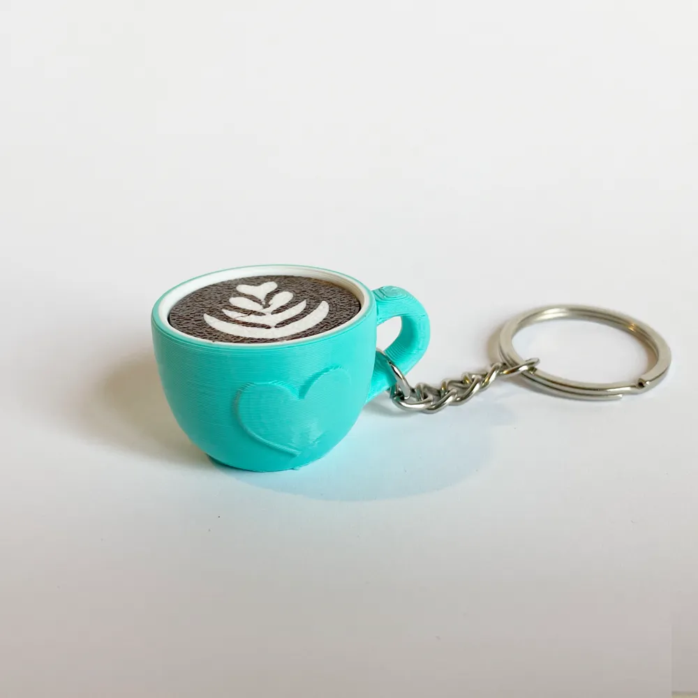 Cute Coffee Lovers keychain by Filar3D MakerWorld: Download Free 3D Models
