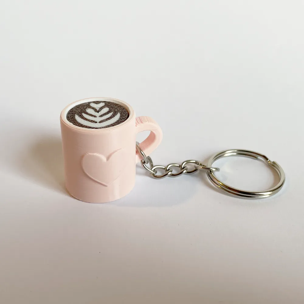 Cute Coffee Lovers keychain by Filar3D MakerWorld: Download Free 3D Models
