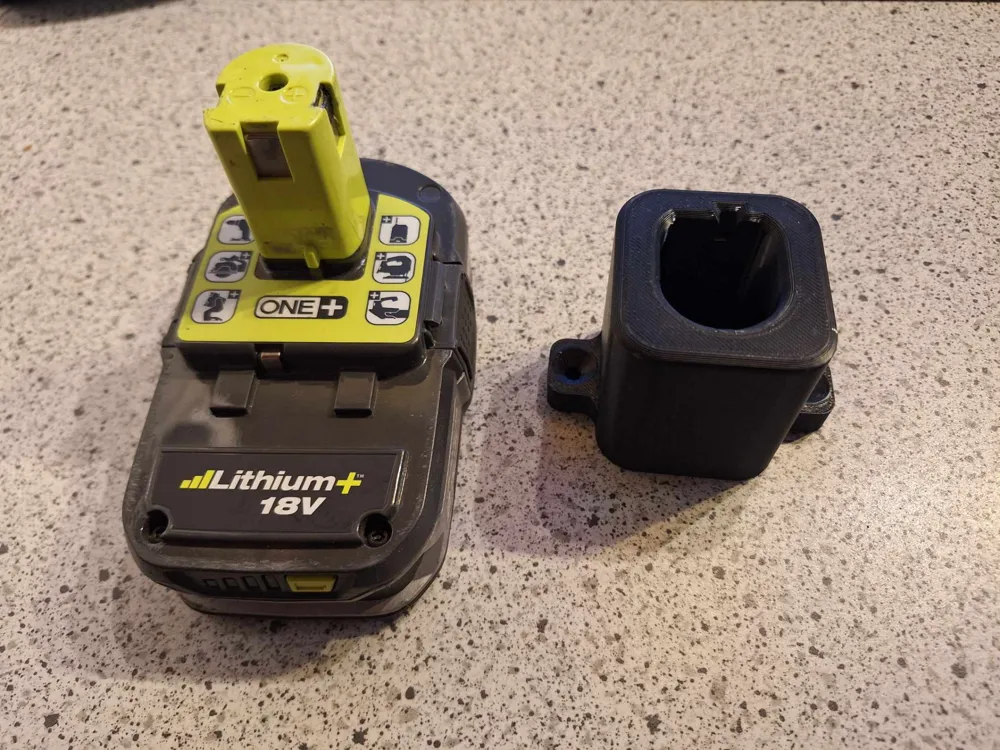 Ryobi wall battery holder by Greeeat MakerWorld: Download Free 3D Models