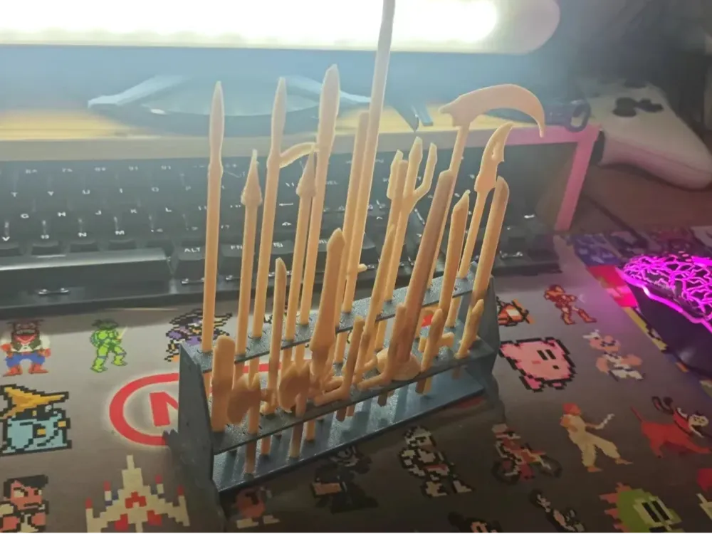 DUMMY 13 miniature weapons and storage rack by 3D Printed Chef - MakerWorld