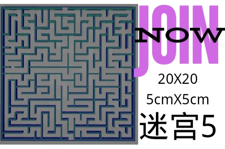 5cm x 5cm 20X20 channels Simple Maze 5 by Himy - MakerWorld