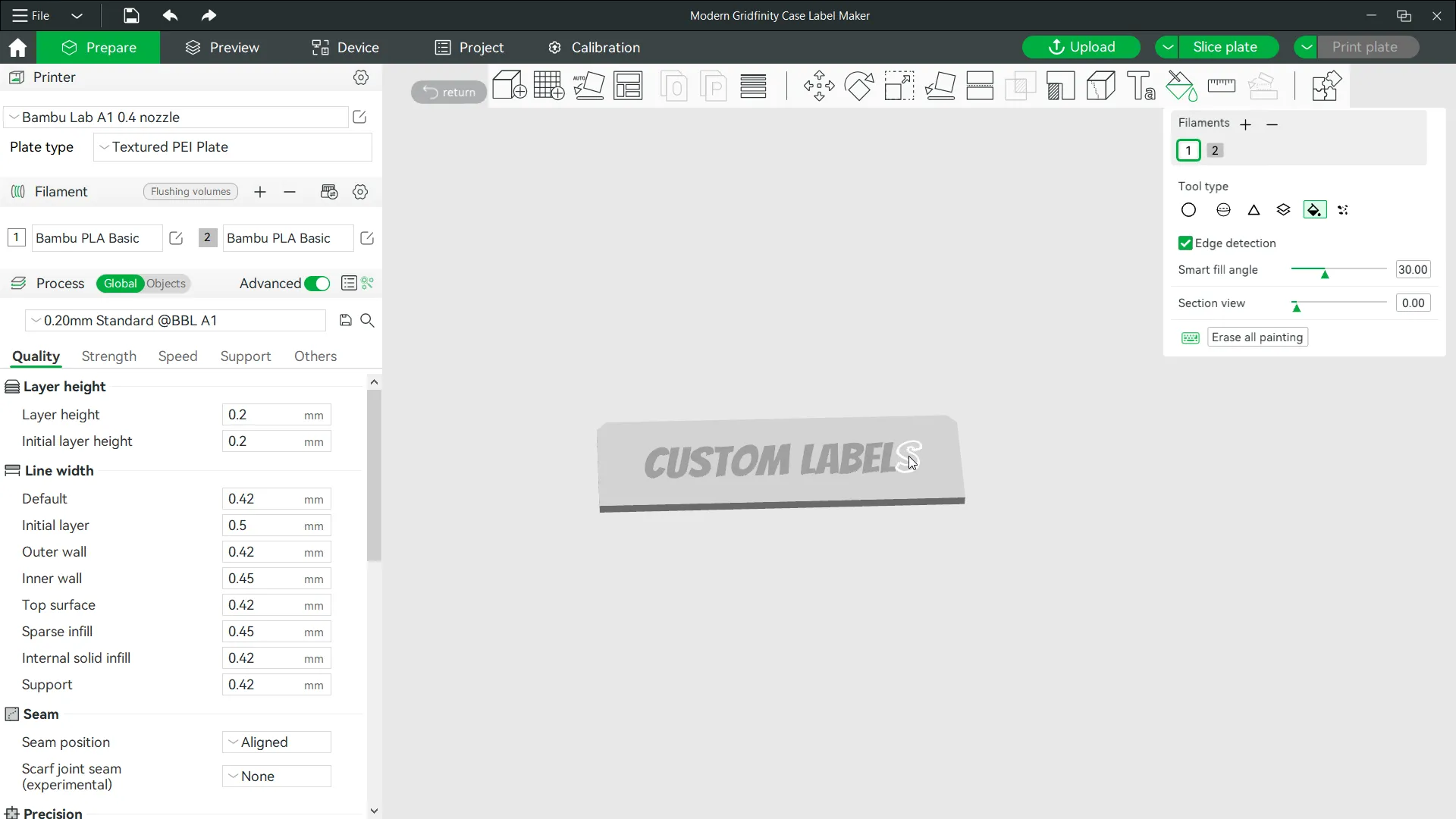 Modern Gridfinity Case Label Maker (Parametric) by Louis MakerWorld: Download Free 3D Models