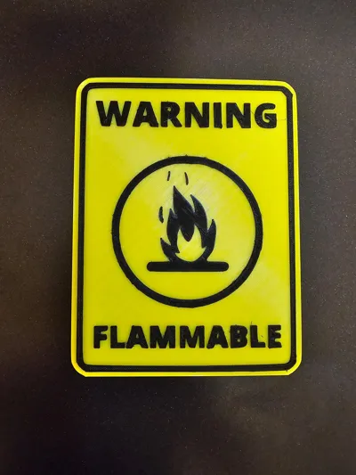 Danger and Warning Signs Safety Flammable by ParadoxH - MakerWorld