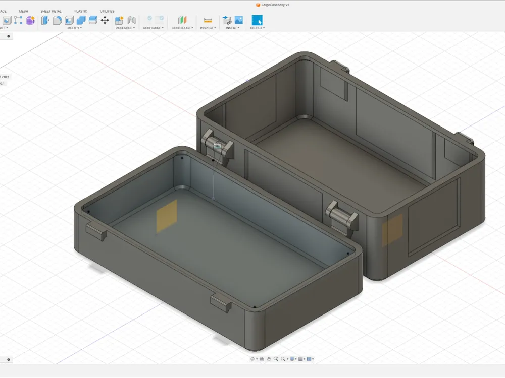 AutoCad FUSION 3D model of case with toggle latch Remixed by Dean ...