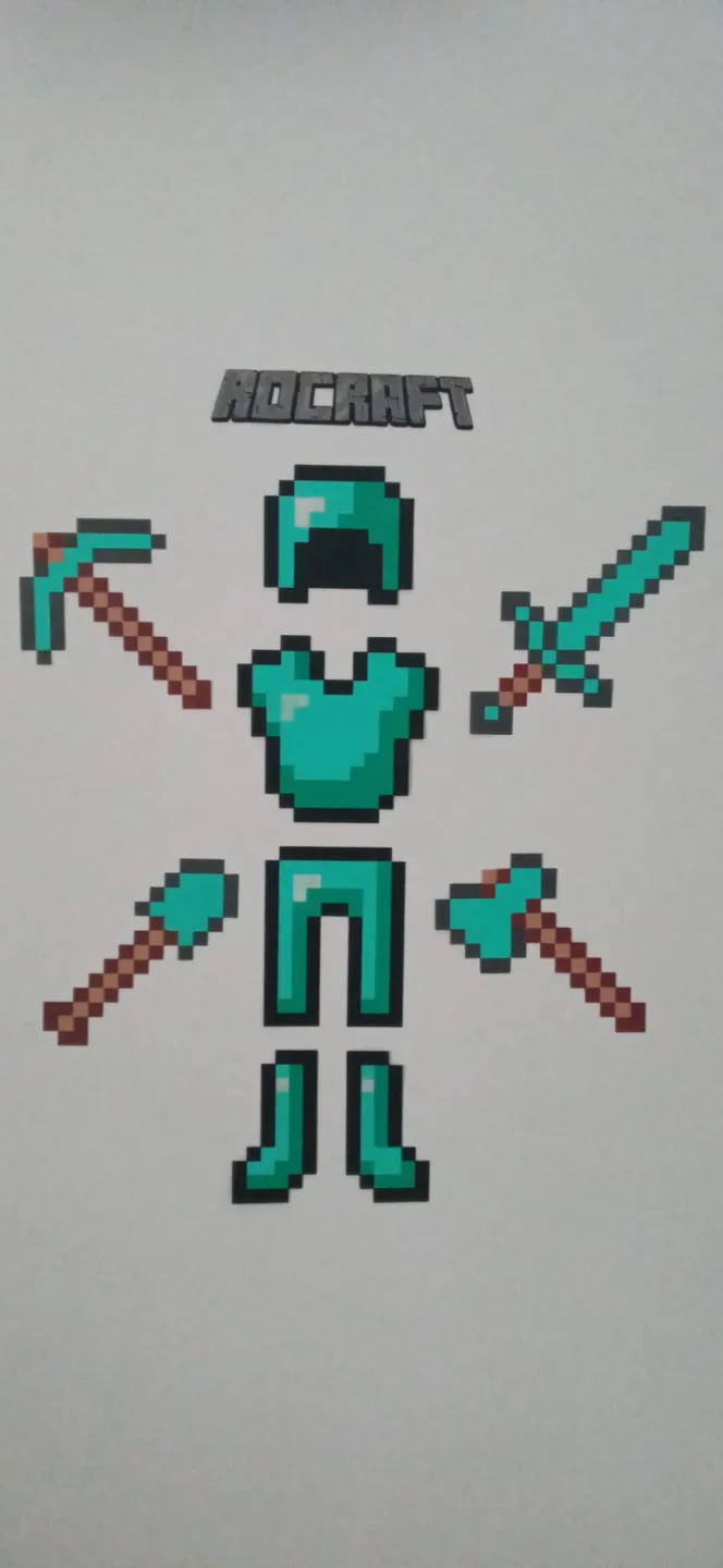 Minecraft diamond set by 3D Studio - MakerWorld