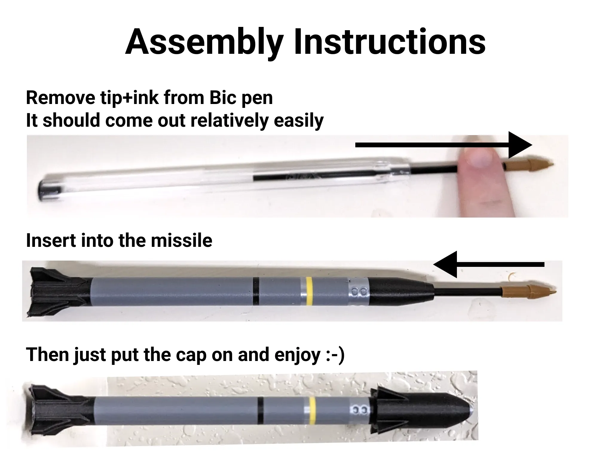 Missile Pen | Legendary AIM-9 Heat-Seeking Missile - Free 3D Print ...