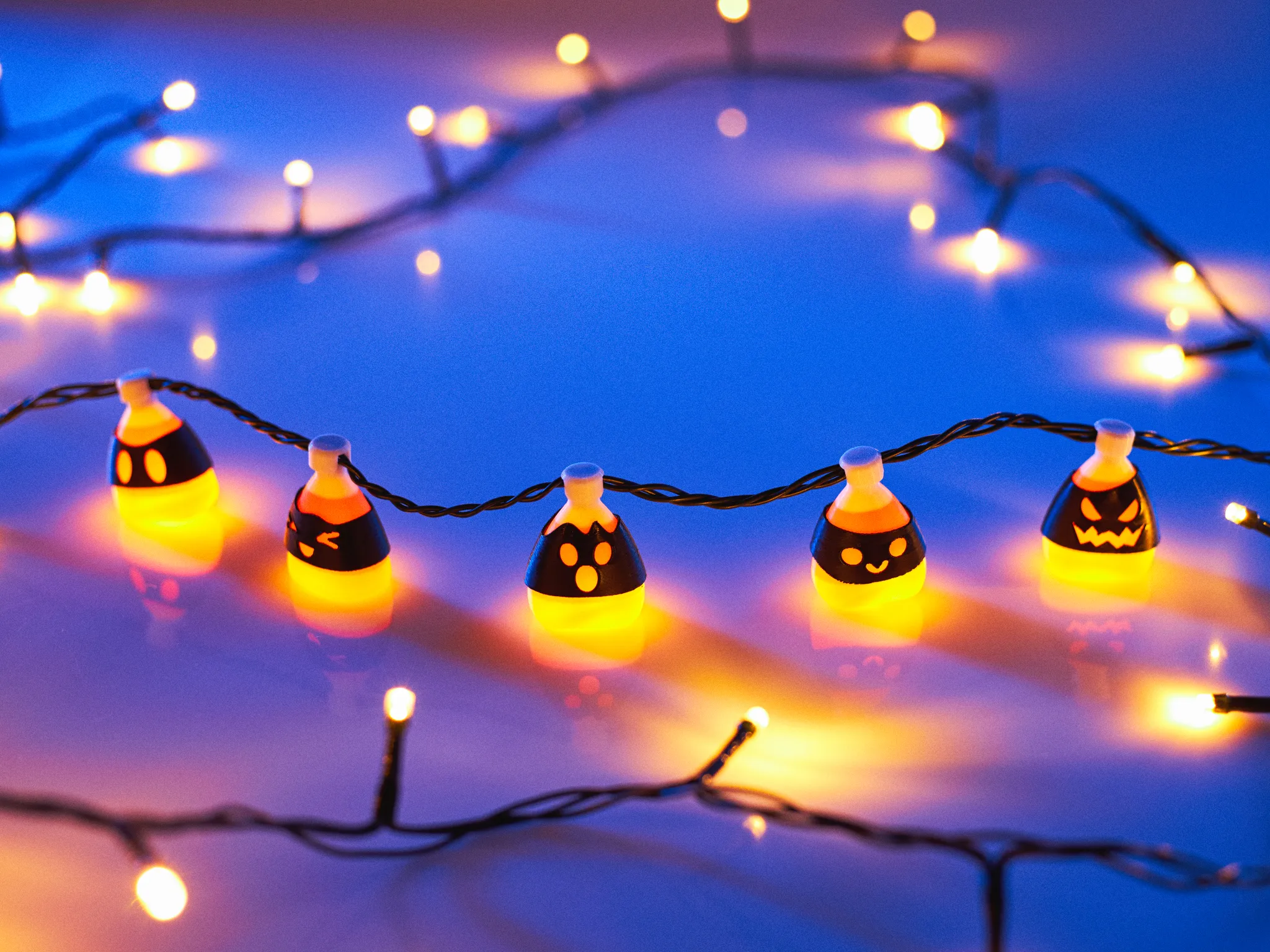 Cute Candy Corn String Fairy Lights by TechNerd MakerWorld: Download Free 3D Models