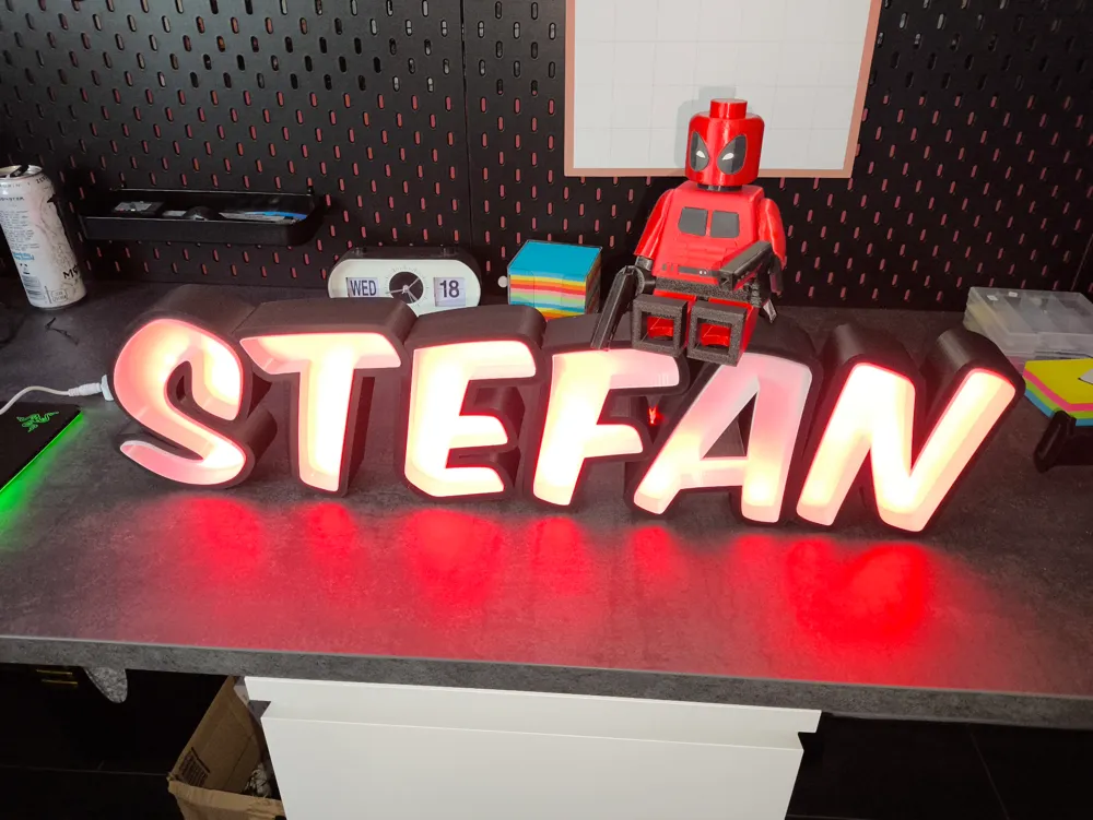 Nombre de LED Stefan - Modelo de impresión 3D gratuito - MakerWorld