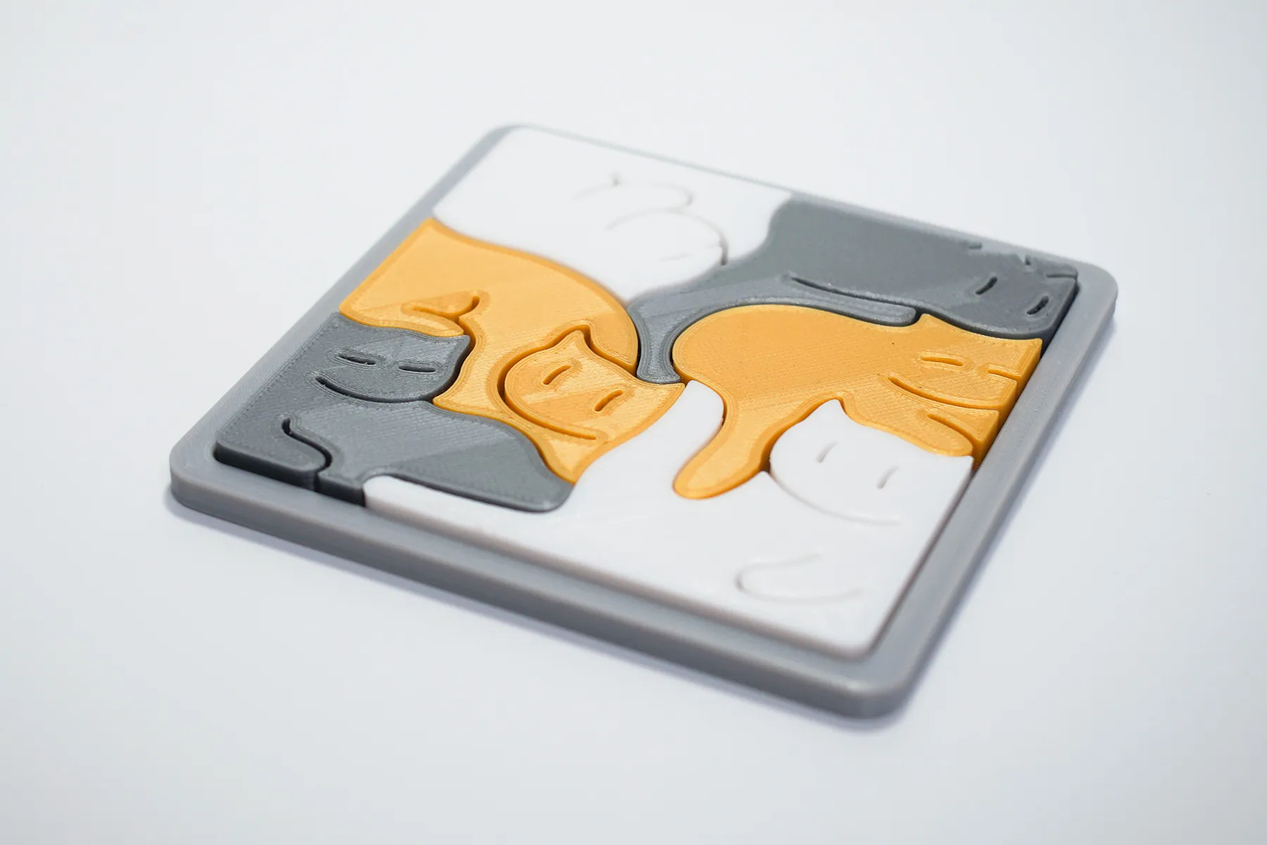 Crowded Cats Puzzle 01 - Free 3D Print Model - MakerWorld