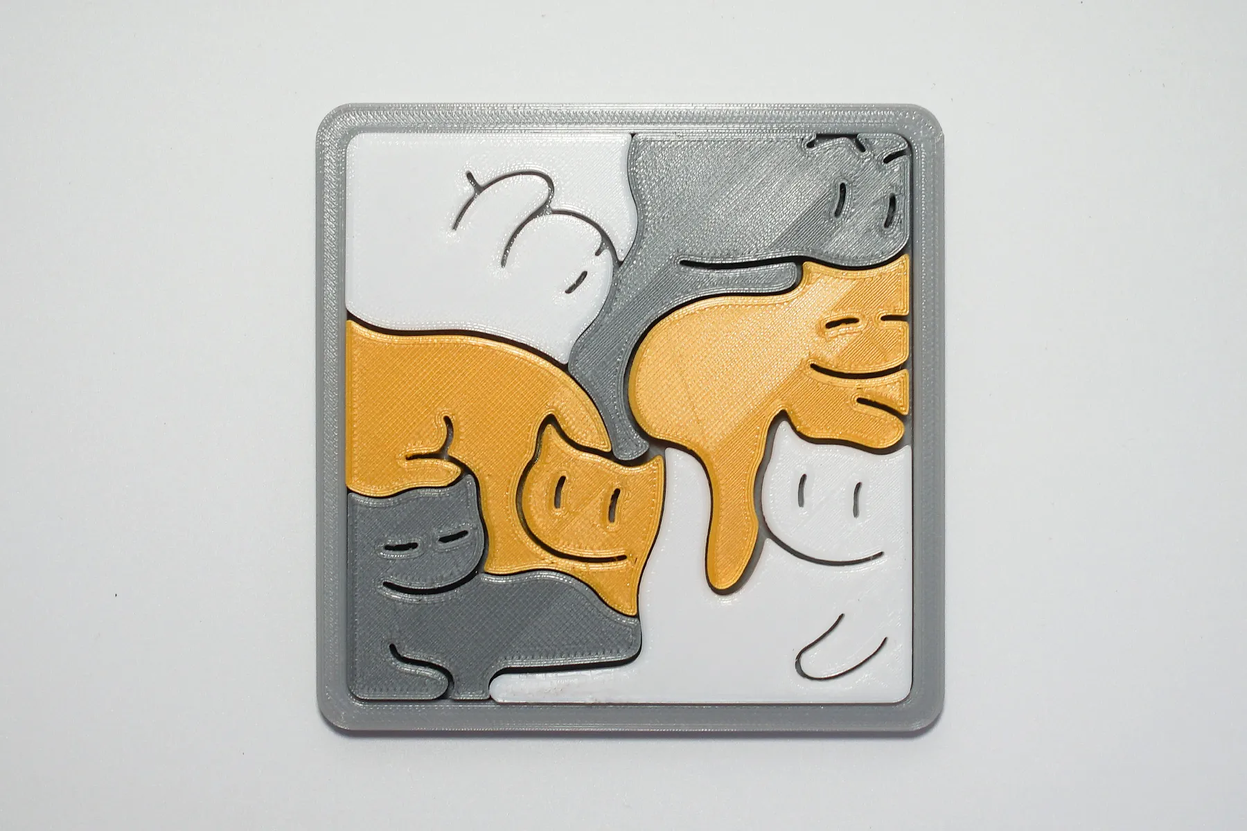 Crowded Cats Puzzle 01 - Free 3D Print Model - MakerWorld