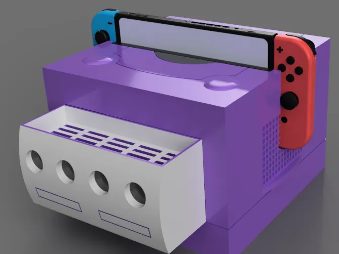 Nintendo Switch Gamecube Dock With Game Storage by TAH3DGeek - MakerWorld
