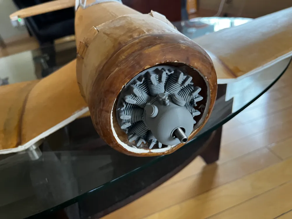 F4U Corsair Engine (Flitetest Corsair) - Free 3D Print Model - MakerWorld