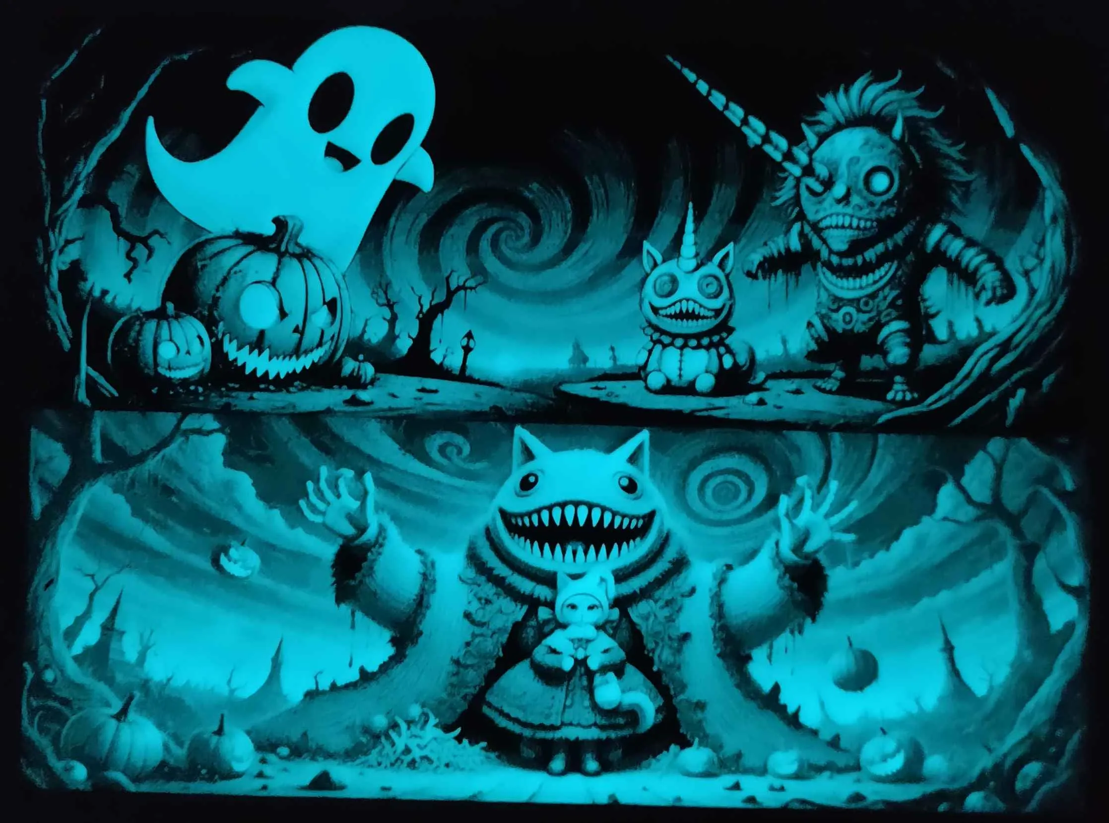 Halloween Glow in the Dark Horror Cats Series Pack by StatusD112 ...