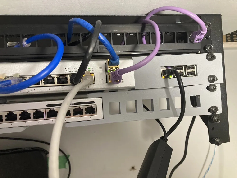 UniFi US-8-150W 19" Rack Mount w/ Raspberry pi Remixed by ari_m ...